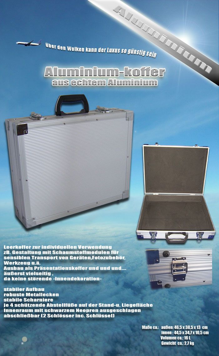 Alu Aktenkoffer 17 " Notebook Laptop Netbook Foto Universal Werkzeug ...